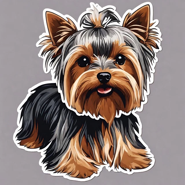 DOPASTICKER Yorkshire Terrier Sticker Phone Decal Water Bottle Stickers ...