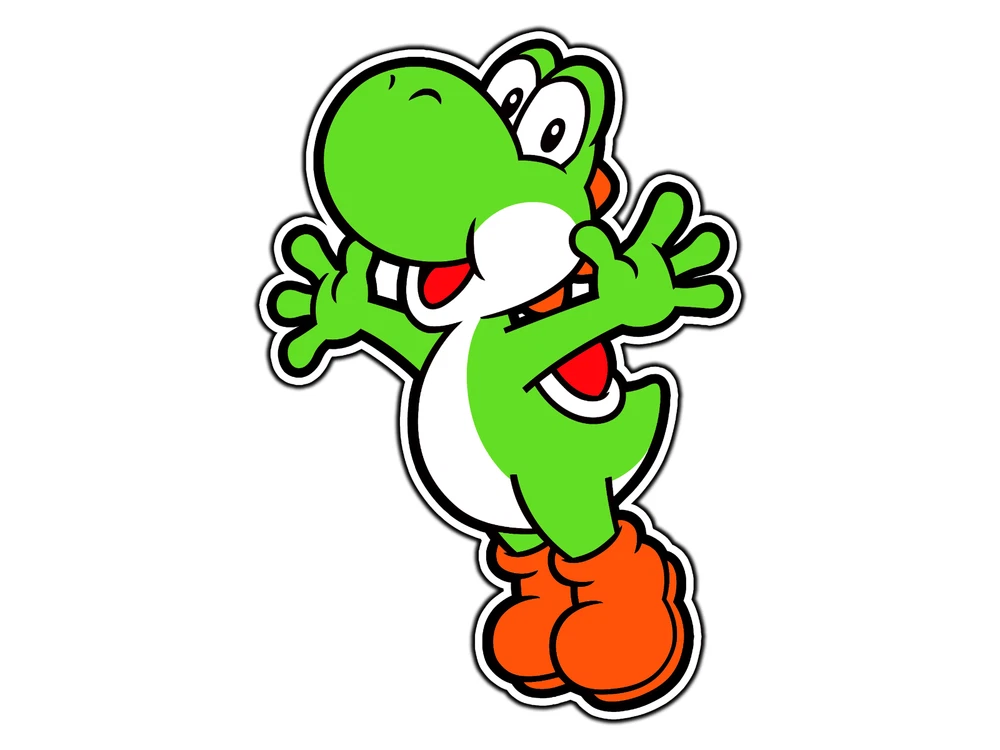 DOPASTICKER Yoshi Jump 2D Sticker Decal Phone Decal Water Bottle ...
