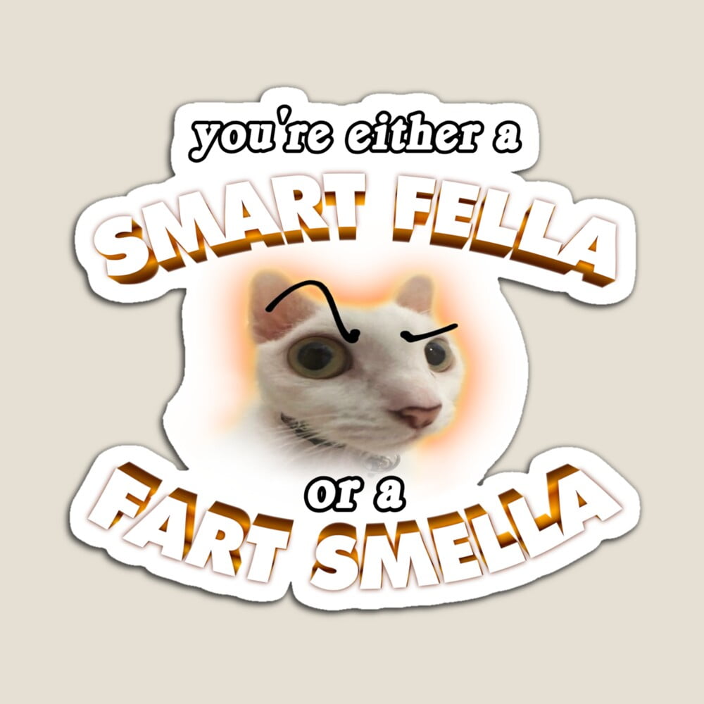 DOPASTICKER You'Re A Smart Fella Or A Fart Smella Sticker Hot Trending ...