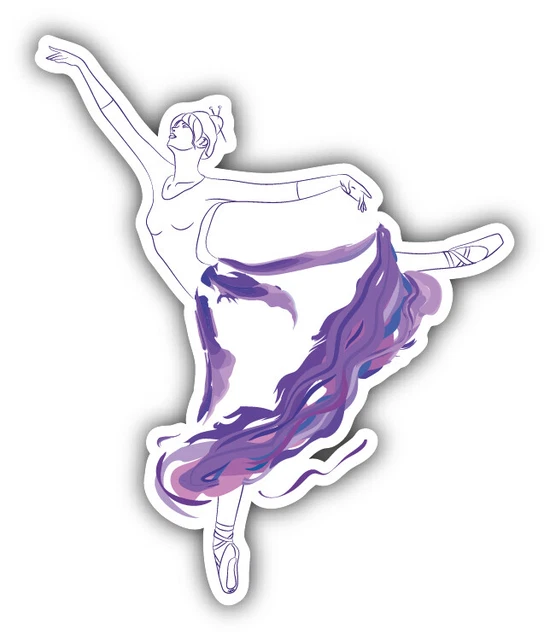 DOPASTICKER Young Woman Ballet Dancer Car Sticker Phone Decal Water ...