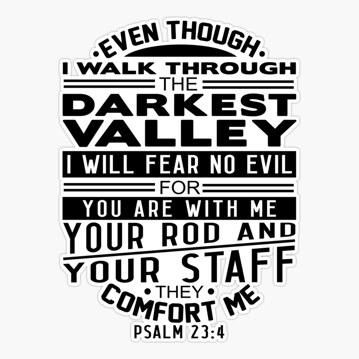 DOPASTICKER Your Rod And Your Staff They Comfort Me Psalm 23:4 Sticker ...