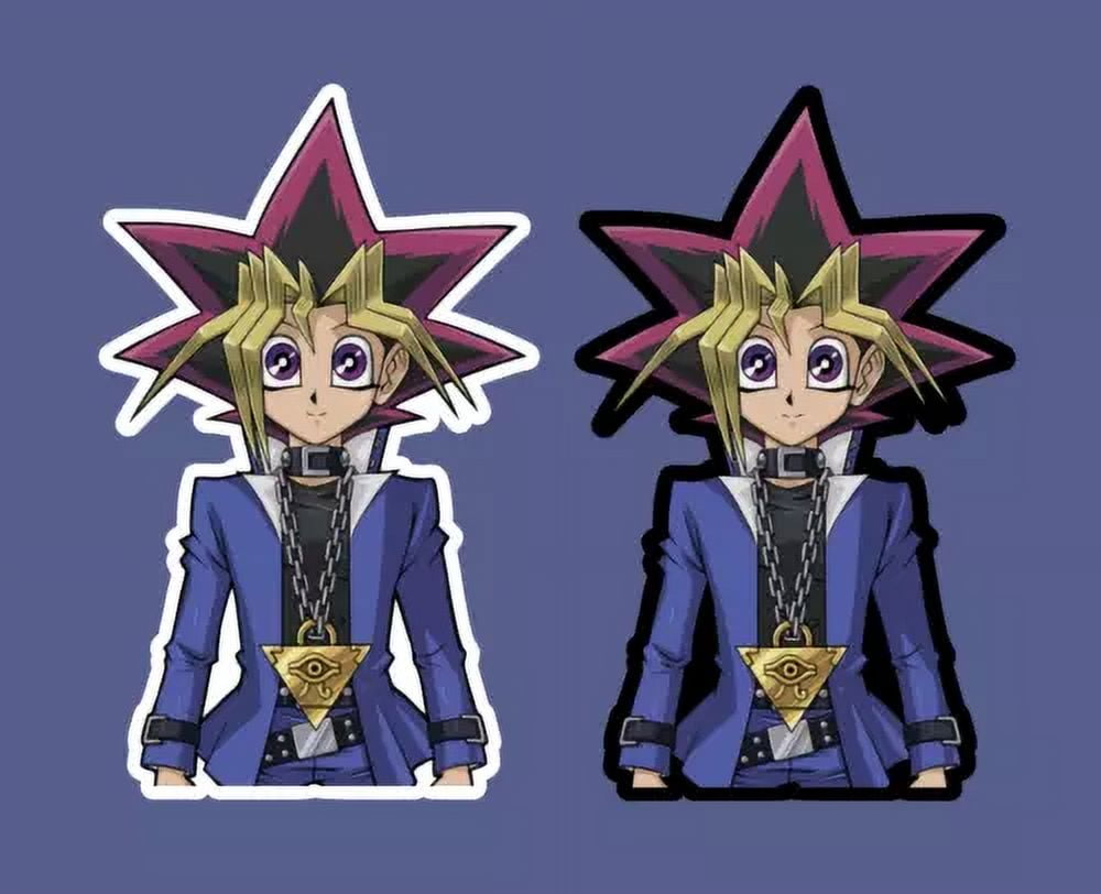 DOPASTICKER Yu-Gi-Oh! Yugi Die Cut Sticker (Black Or White Outline ...