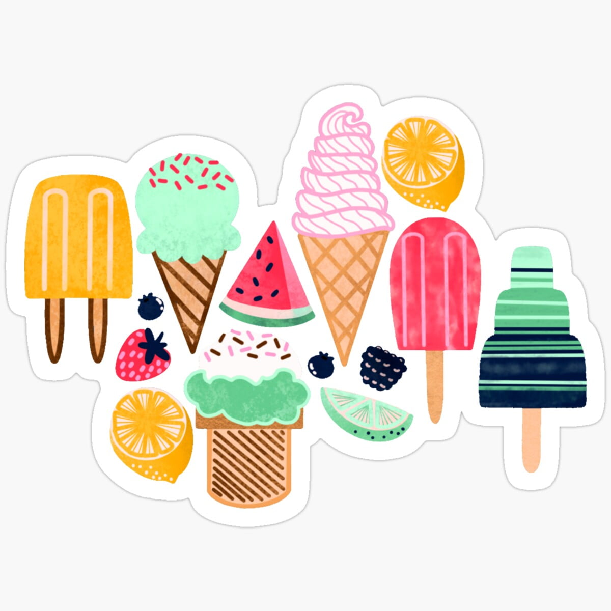 DOPASTICKER Yum-Summer Ice Cream Sticker Birthday Gifts - Decorative ...