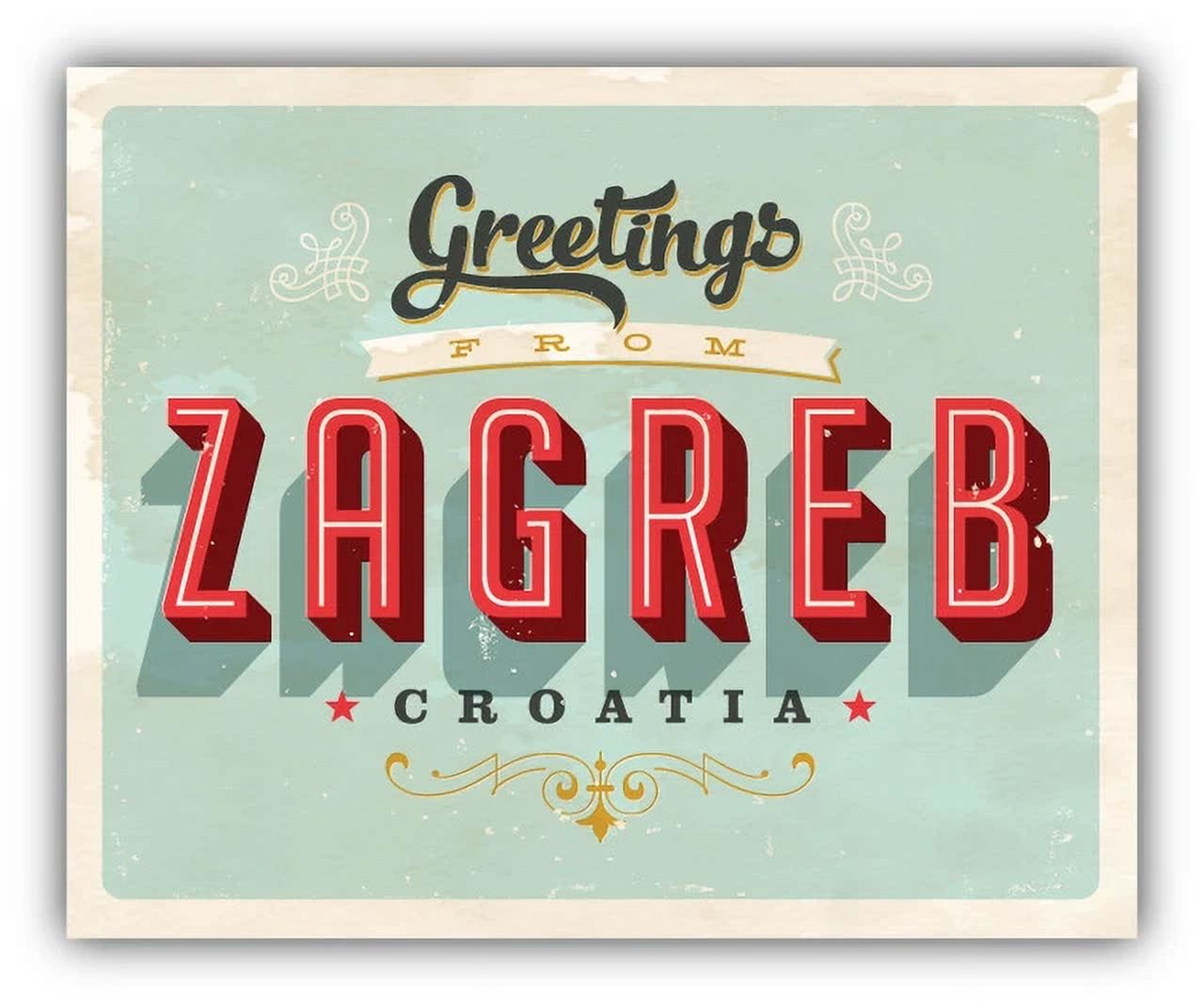 DOPASTICKER Zagreb Croatia Vintage Greetings Sticker Decal Phone Decal ...