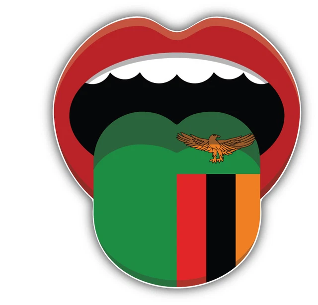 DOPASTICKER Zambia Tongue World Flag Sticker Decal Phone Decal Water ...