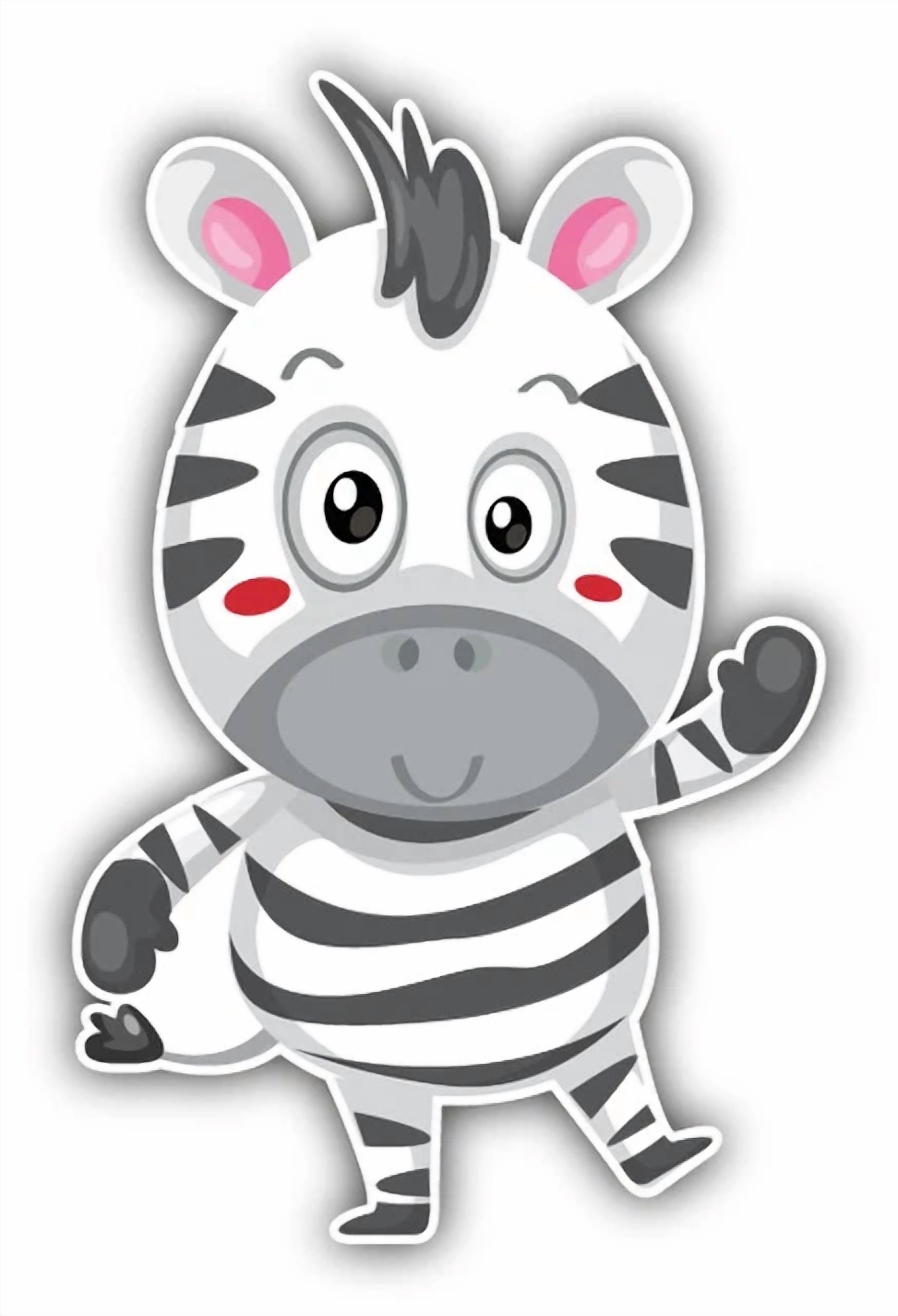 DOPASTICKER Zebra Baby Cartoon Sticker Decal Phone Decal Water Bottle ...