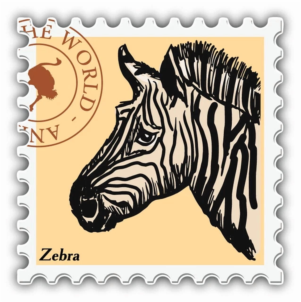 DOPASTICKER Zebra Post Animal Sticker Decal Phone Decal Water Bottle ...