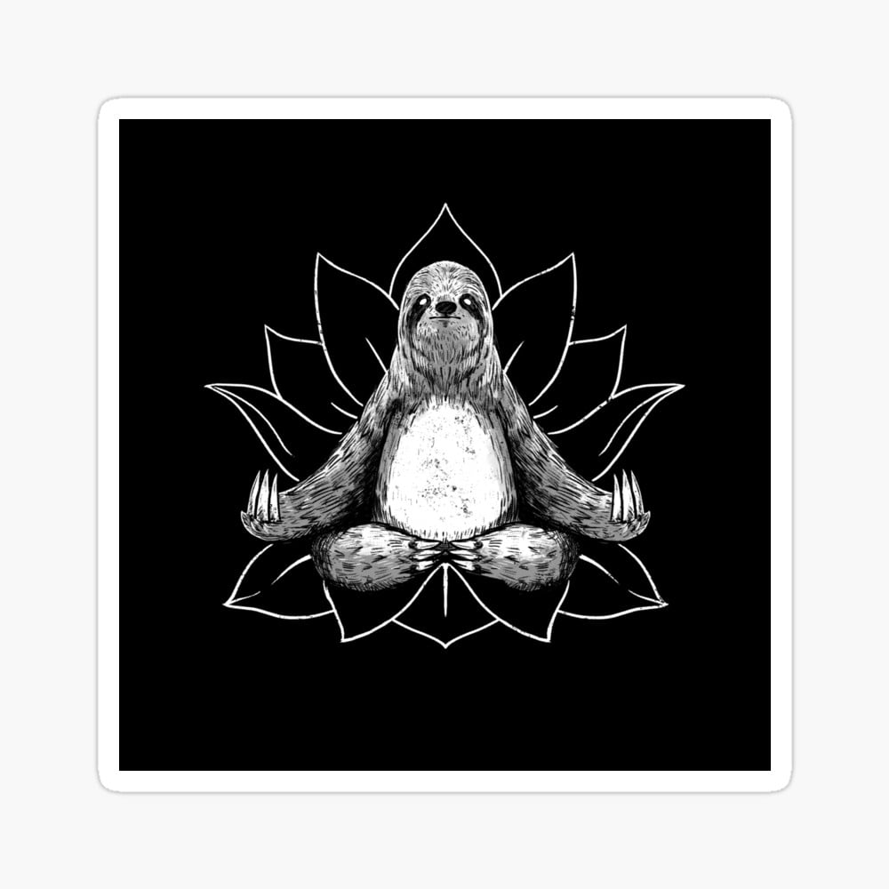 DOPASTICKER Zen Sloth Meditation Yoga - Hot Trending Sticker Phone ...