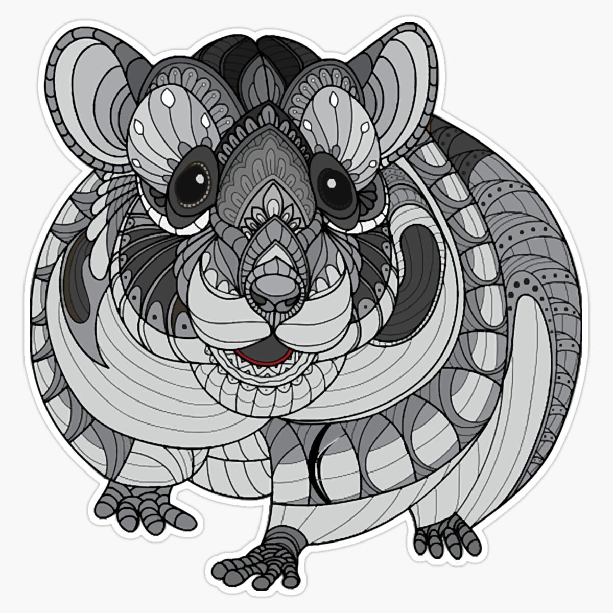 DOPASTICKER Zentangle Hamster Sticker, Phone Sticker Car Stickers ...