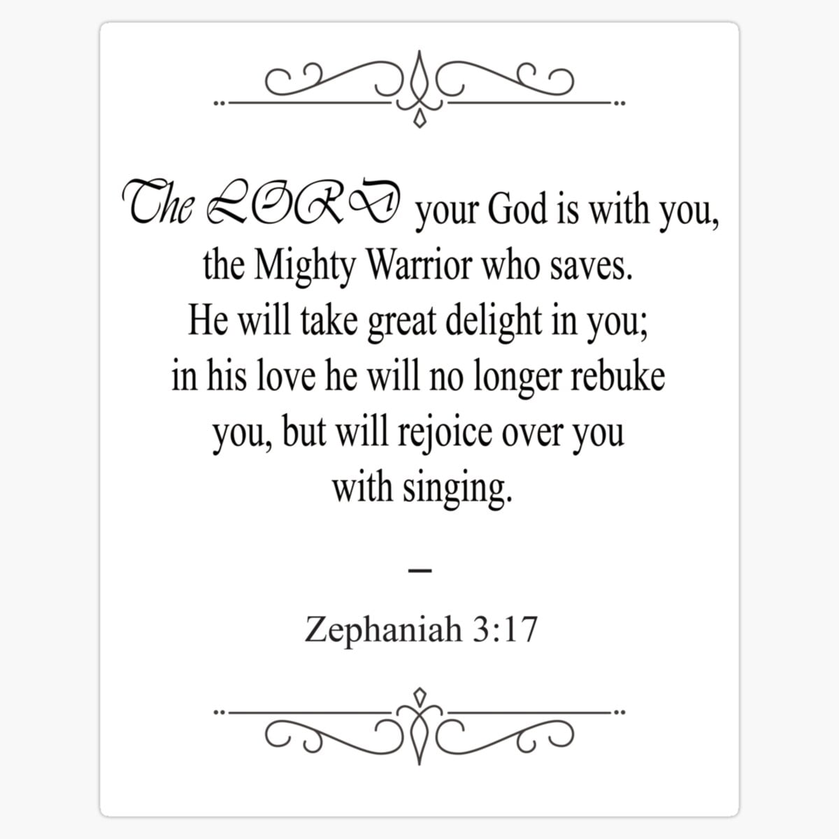 DOPASTICKER Zephaniah 317 Bible Verse Sticker, Phone Sticker Car ...