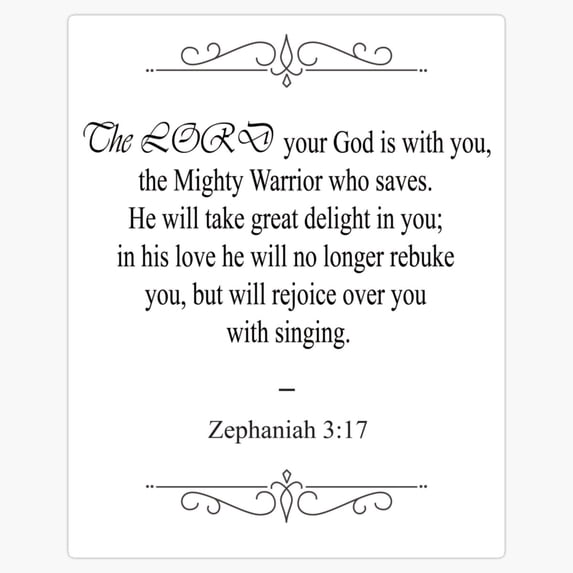 DOPASTICKER Zephaniah 317 Bible Verse Sticker, Phone Sticker Car ...