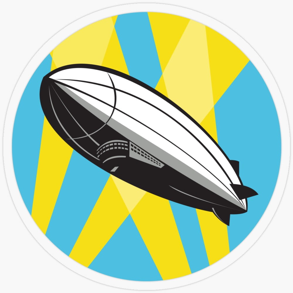 DOPASTICKER Zeppelin Blimp Flying Overhead Circle Retro Transparent ...