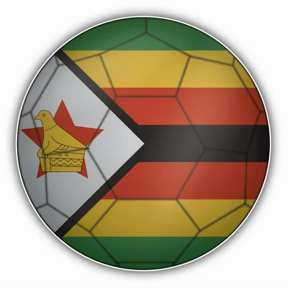 DOPASTICKER Zimbabwe Soccer Ball World Flag Sticker Decal Phone Decal ...