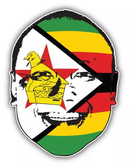 DOPASTICKER Zimbabwe World Flag Man Face Sticker Decal Phone Decal ...