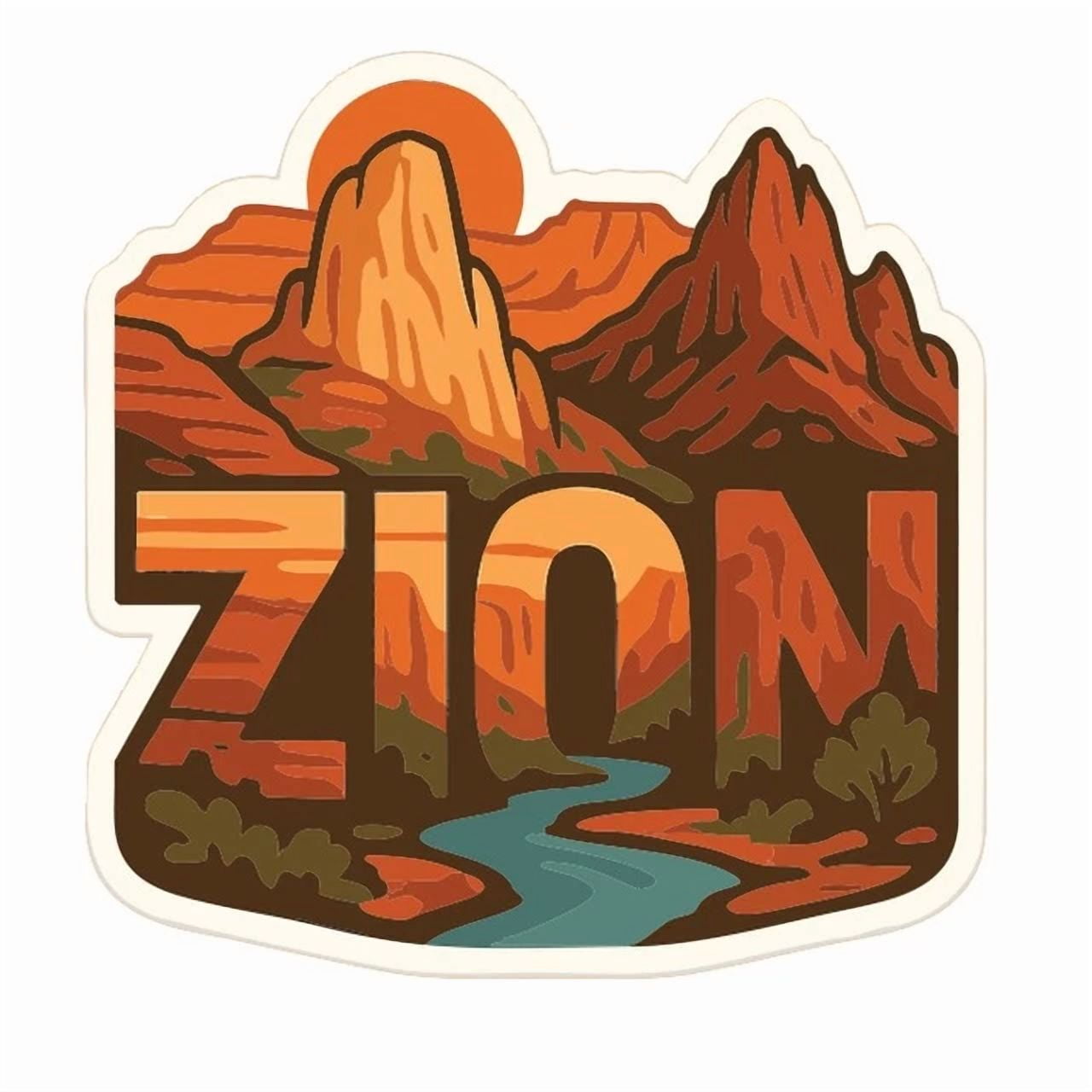 DOPASTICKER Zion Canyon National Park Decal Sticker - Us National Parks ...