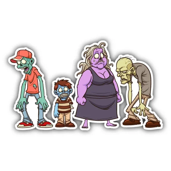 DOPASTICKER Zombie Family Sticker Decal Phone Decal Water Bottle ...