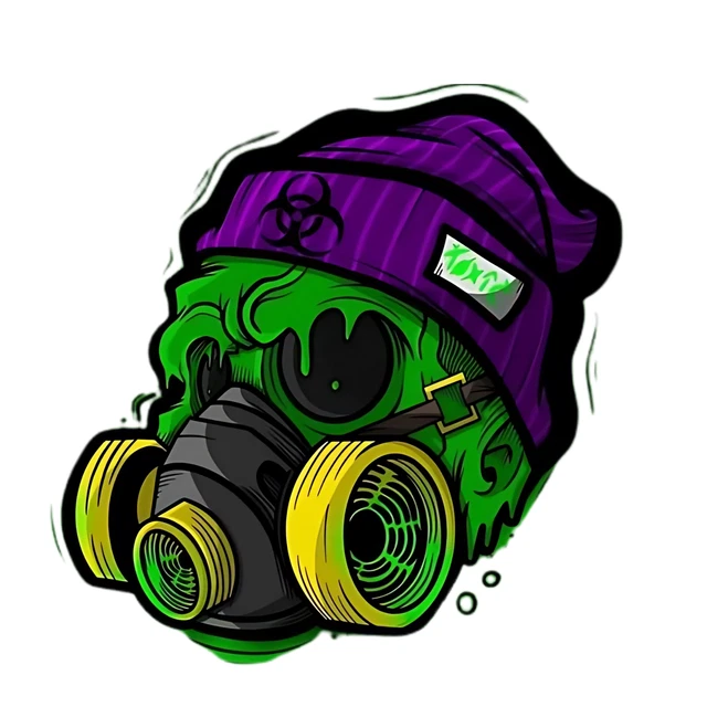 DOPASTICKER Zombie Gas Mask Sticker Street Art Urban Hip Hop Grunge ...