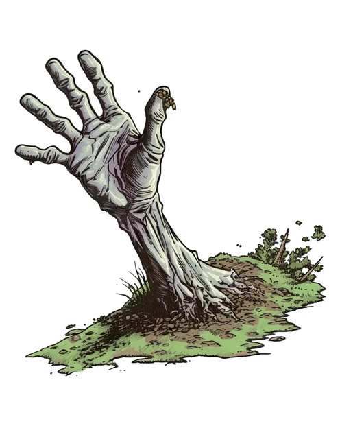 DOPASTICKER Zombie Hand Sticker Halloween Creepy Gothic Horror Undead ...