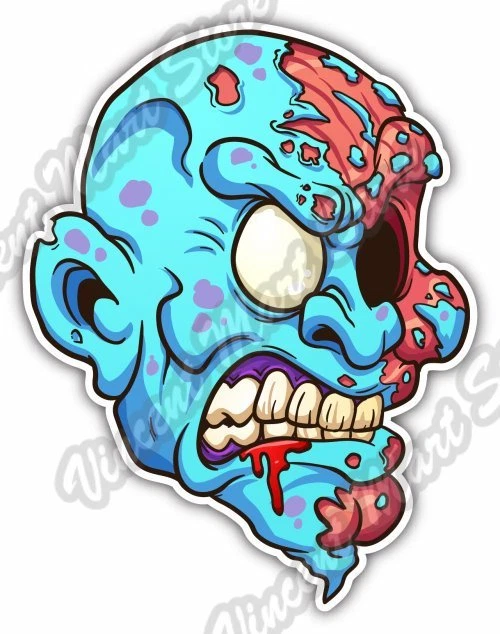 DOPASTICKER Zombie Head Vampire Freak Gift Idea Car Sticker Decal Phone ...
