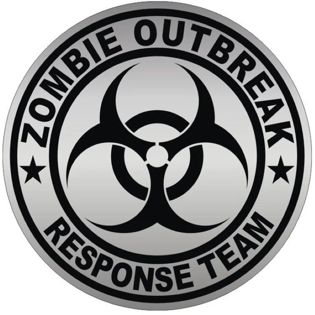 DOPASTICKER Zombie Outbreak Response Team Sticker Black On Grey Laptop ...