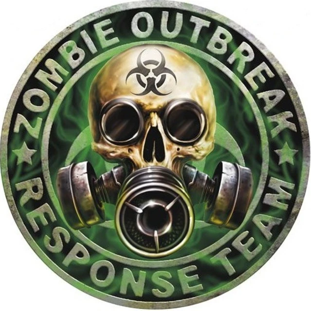 DOPASTICKER Zombie Outbreak Team Logo Sticker Laptop Sticker Round ...