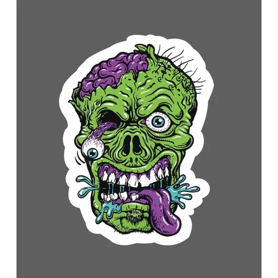 DOPASTICKER Zombie Sticker Horror Brains Scary Movie Book Sticker Phone ...