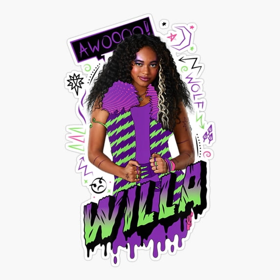 DOPASTICKER Zombies 2 Willa Wolf Sticker, Phone Sticker Water Bottle ...