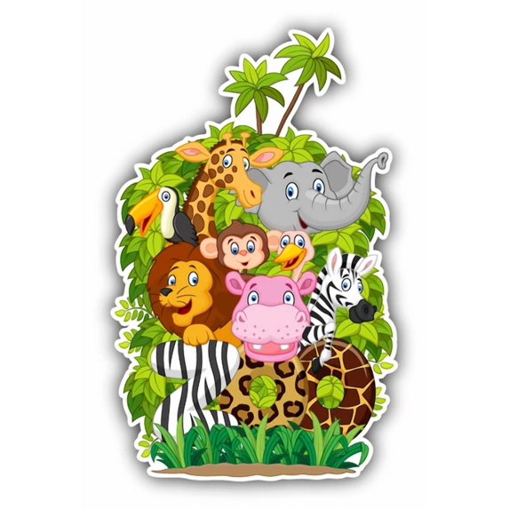 DOPASTICKER Zoo Animal Life Sticker Decal Phone Decal Water Bottle ...