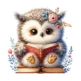 DOPASticker Owl Reading Book Car Sticker Bookwor.M Reading School Set ...