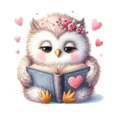 DOPASticker Owl Reading Book Car Sticker Bookwor.M Reading School Set ...