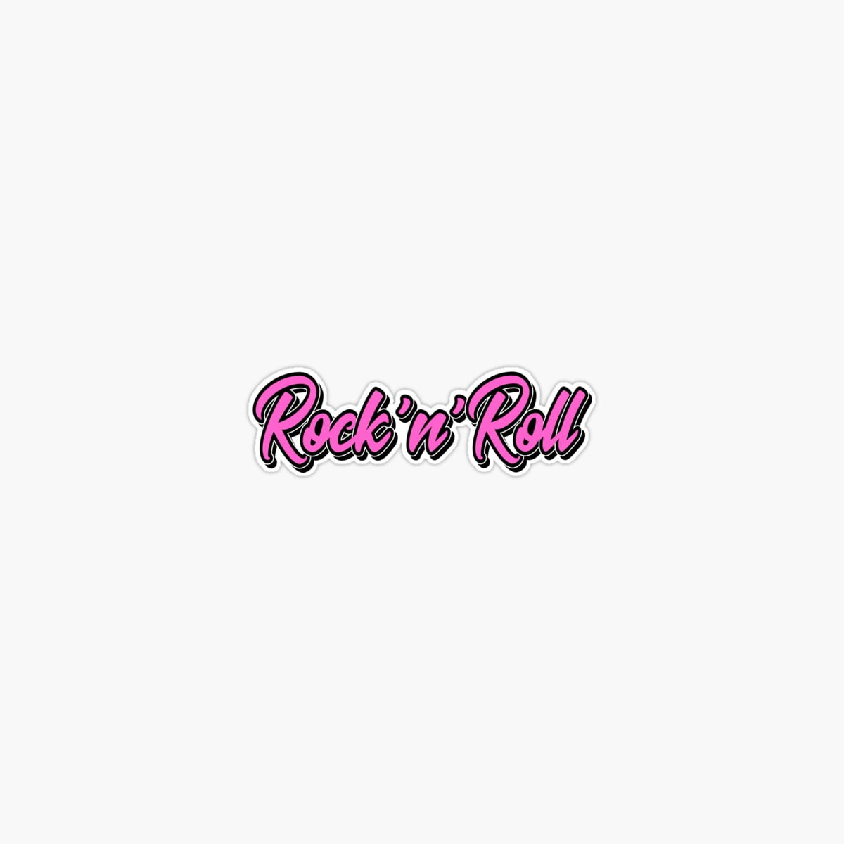 DOPASticker Rock N Roll Pink White And Black Rockabilly Sticker ...