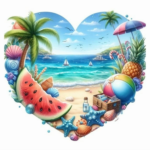 DOPASticker Shell Heart Car Sticker Beach Seashells Sea Love Set Phone ...