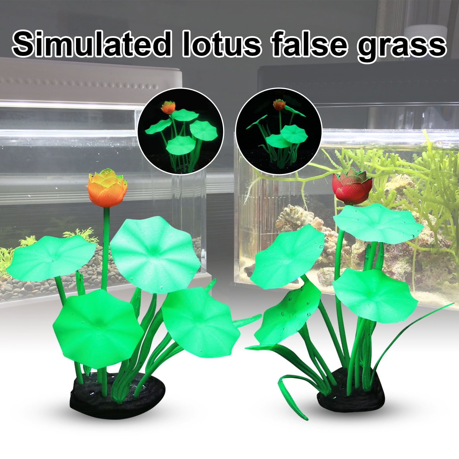 DOPI Artificial Lotus Flower Harmless Decorative Safe Fish Tank ...