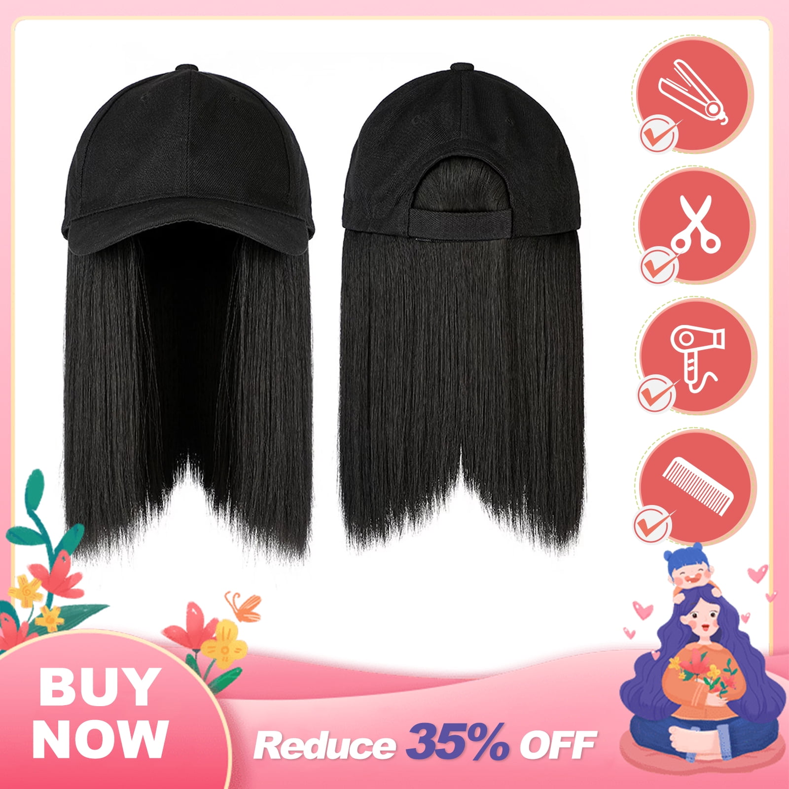 DOPI Brazilian Virgin Hair Full Lace Cap Band Human Hair Wigs For Black ...