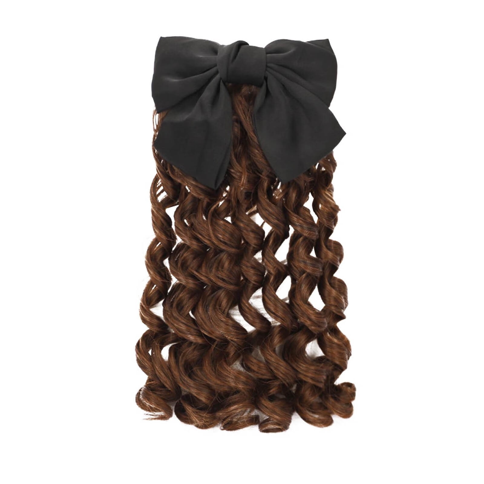DOPI Curly Ponytail Hairtie Bow Drawstring Type Hair Wig Ultra Braid ...