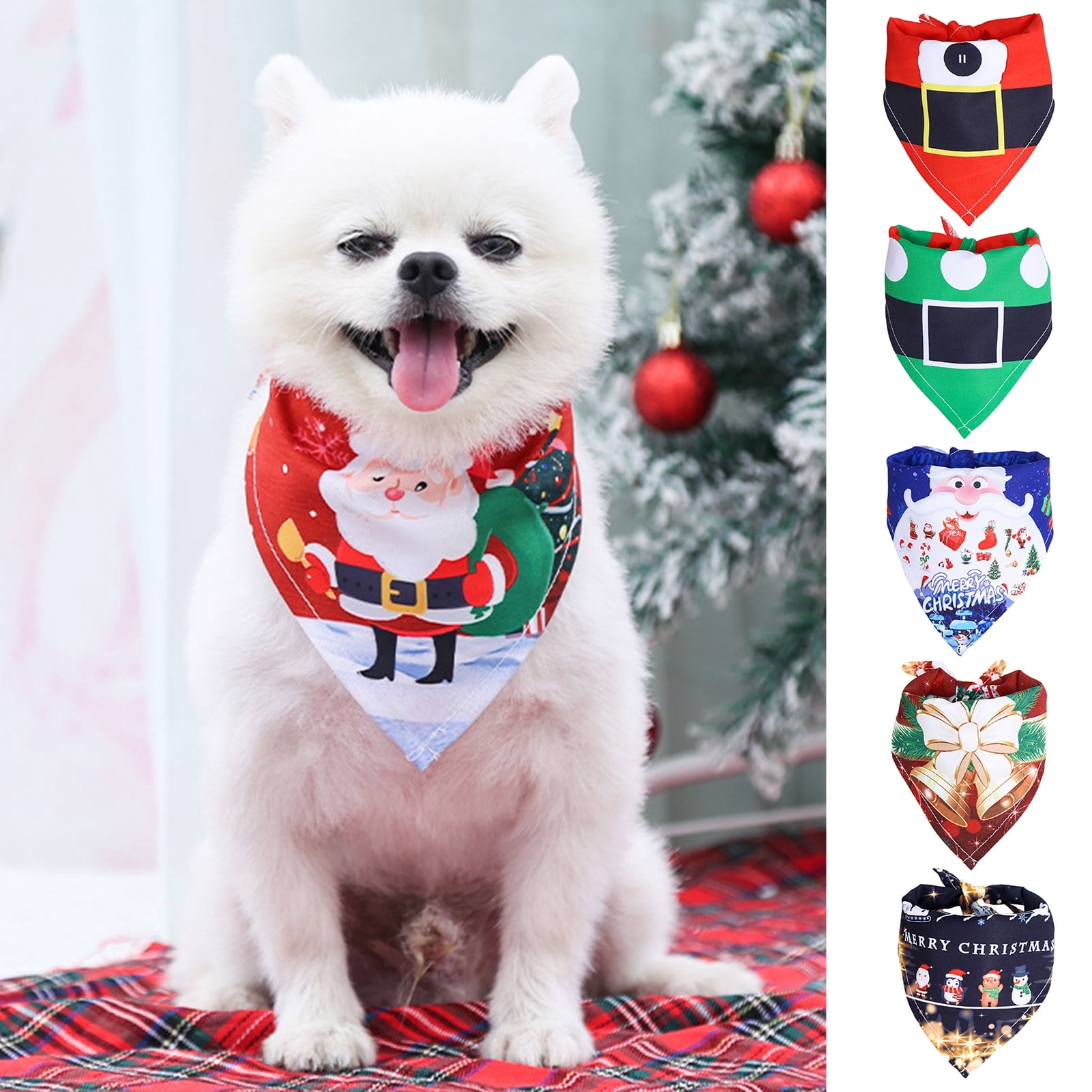 DOPI Dog Bandana Snowman Santa Claus Bell Pattern Decorative Skin ...