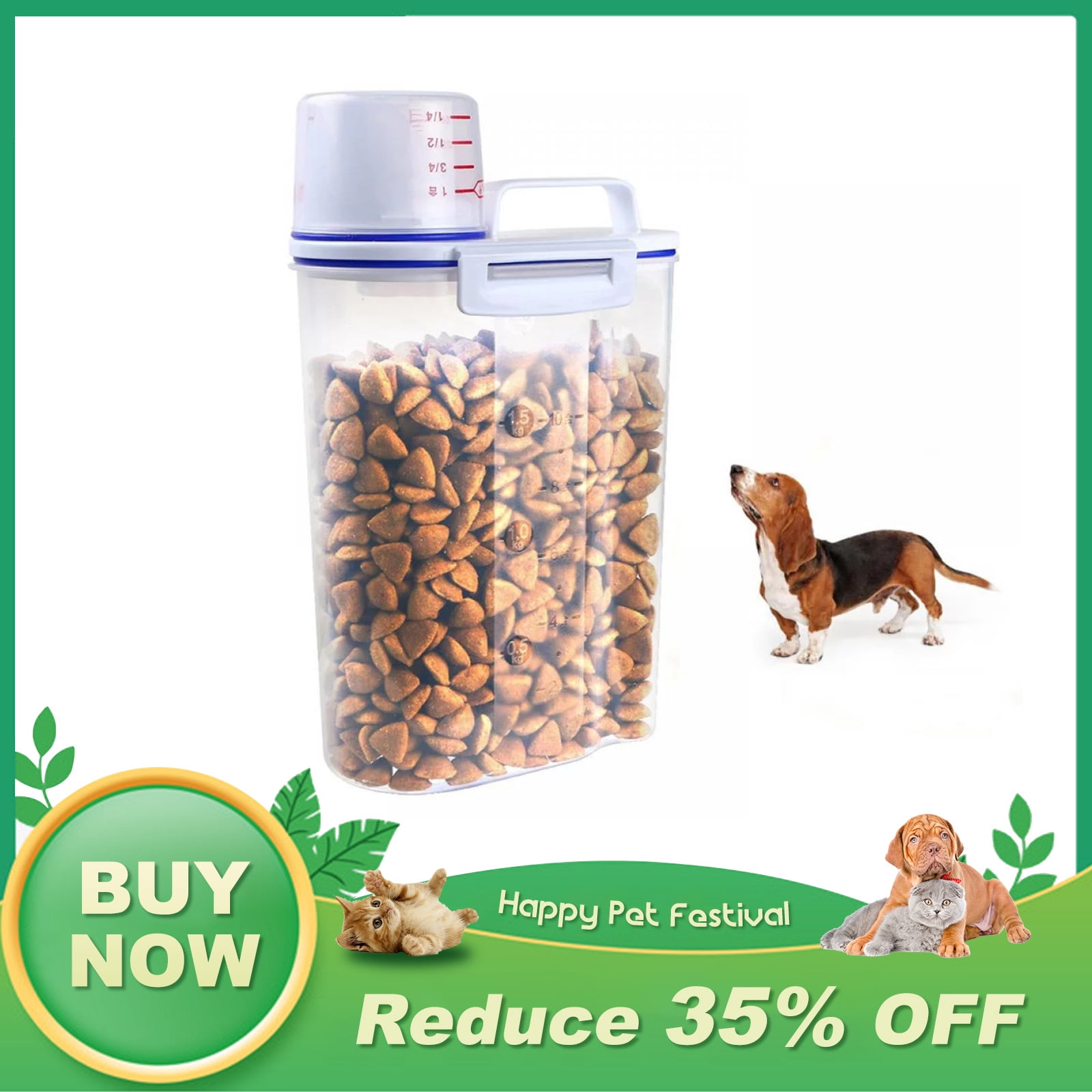 DOPI Dog Feed Pocket Pouch Pet Food Storage Barrels Container Dry Food ...