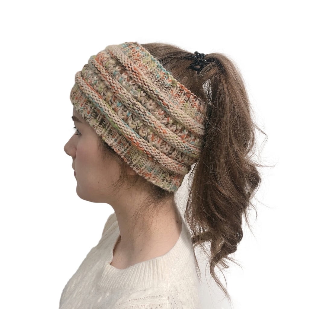 DOPI Holey Outdoor Solid Crochet Splice Hats Headband Cap Plush Knit ...