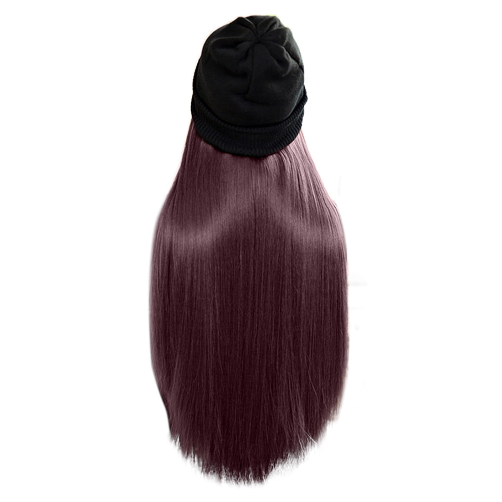 〖DOPI〗Long Straight Wig Hat Hooded Wig Winter Cap Caps Casual Women Wig ...