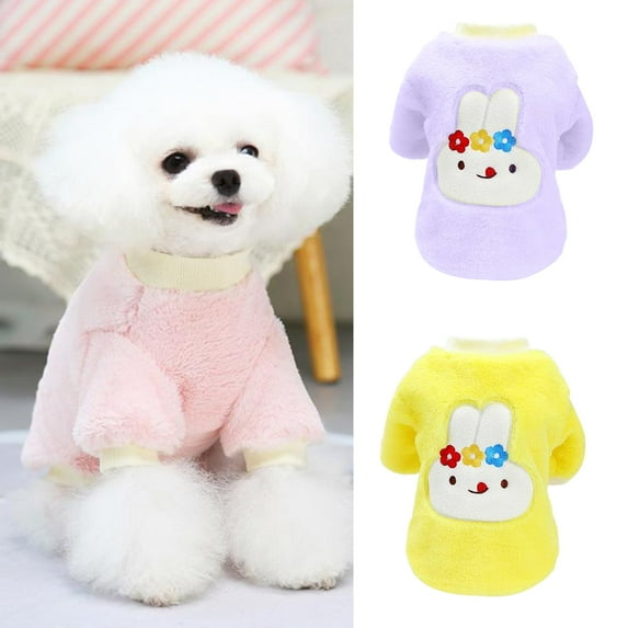 DOPI Pet Knitwear Cartoon Pattern Thickening Pullover Warm Fleece Dog ...