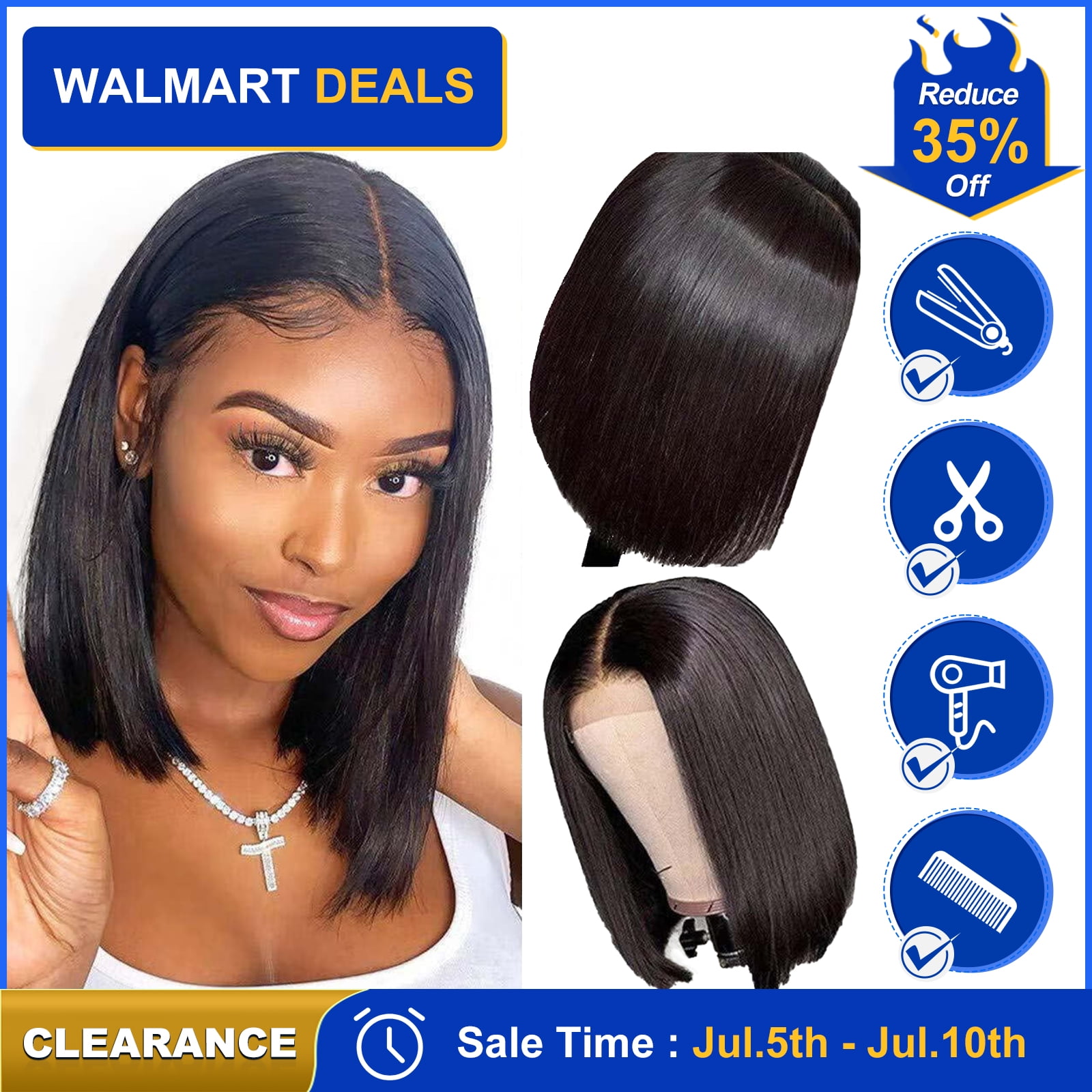 Dopi Straight Bob Wigs 12 Inch Bob Wigs Human Hair Glueless Bob Wig