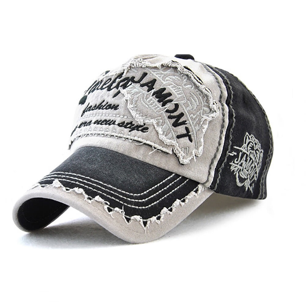 DOPI Stylish Hats Women Embroidered Flower Denim Cap Fashion Baseball ...