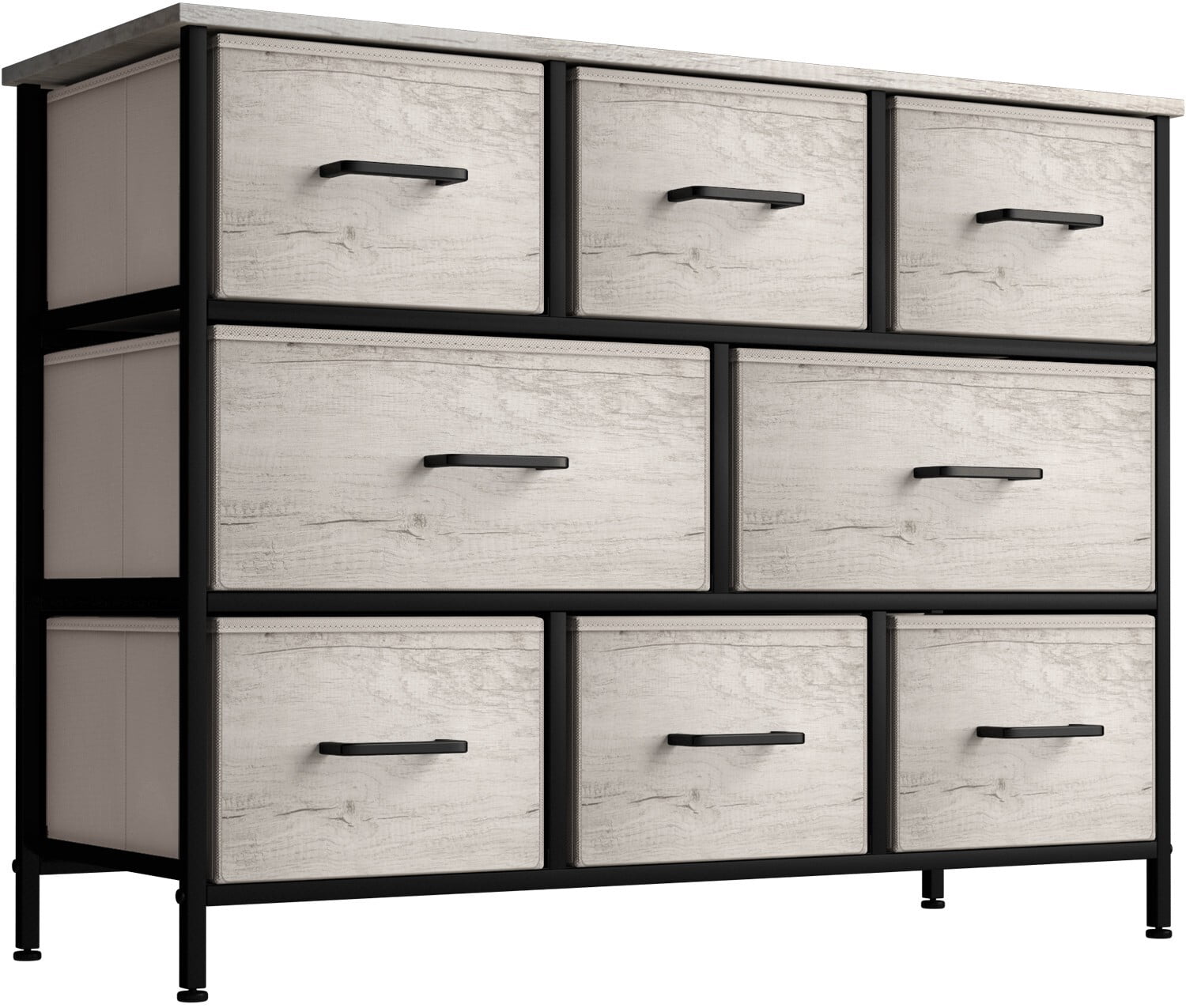 DOPIUY 8 Faux Wood Drawers - Chest Organizer Unit with Steel Frame Wood ...