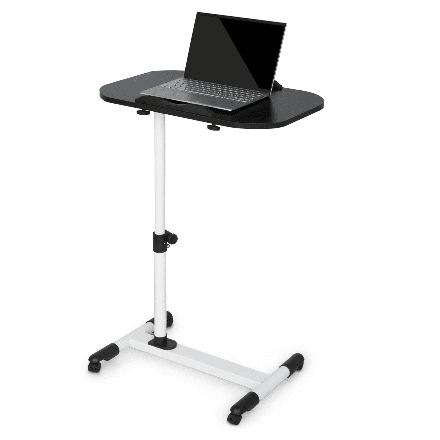 DOPIUY Adjustable Overbed Table – Mobile Laptop Desk with Wheels ...