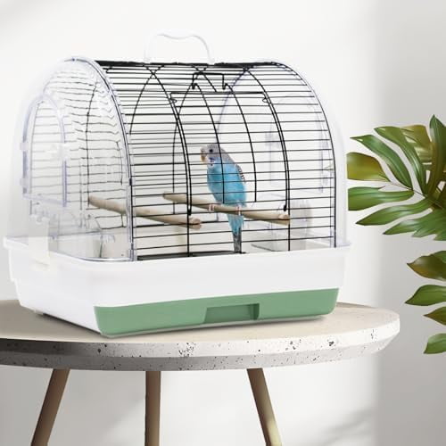 DOPIUY Bird Cage 27-inch Inch Wrought Iron Parrot Cage Acrylic See ...