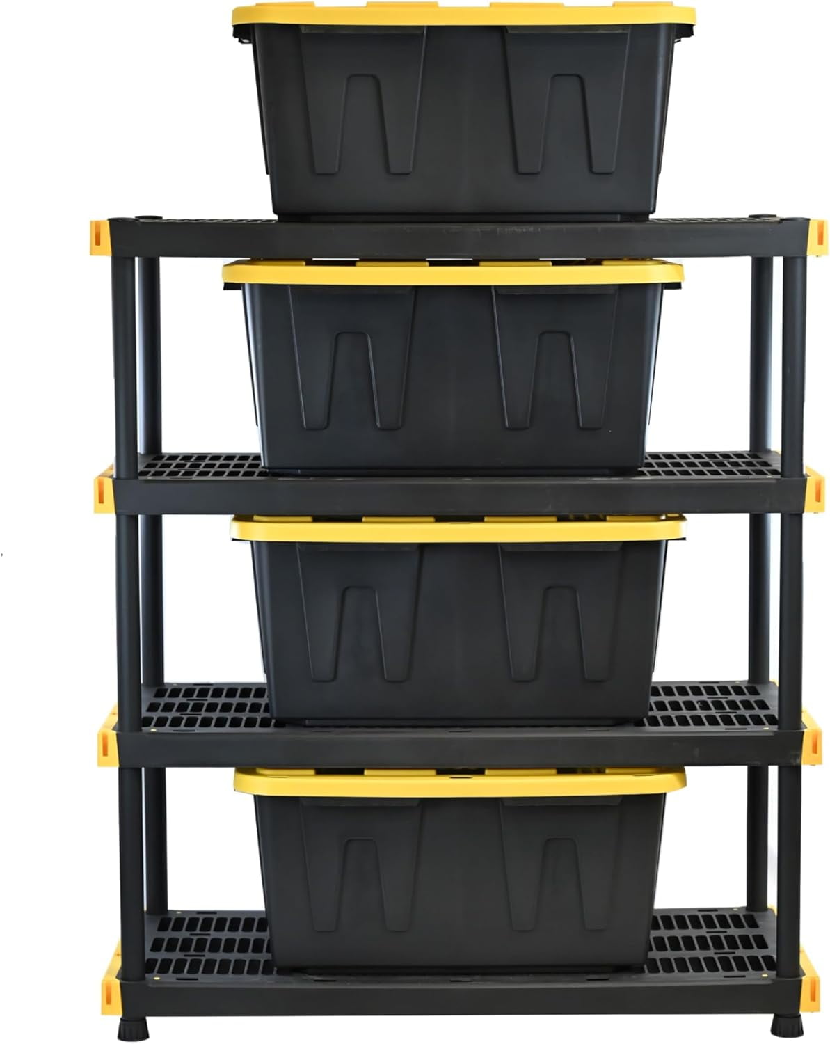DOPIUY Black & Yellow, Shelving Unit and Heavy Duty Storage Containers ...