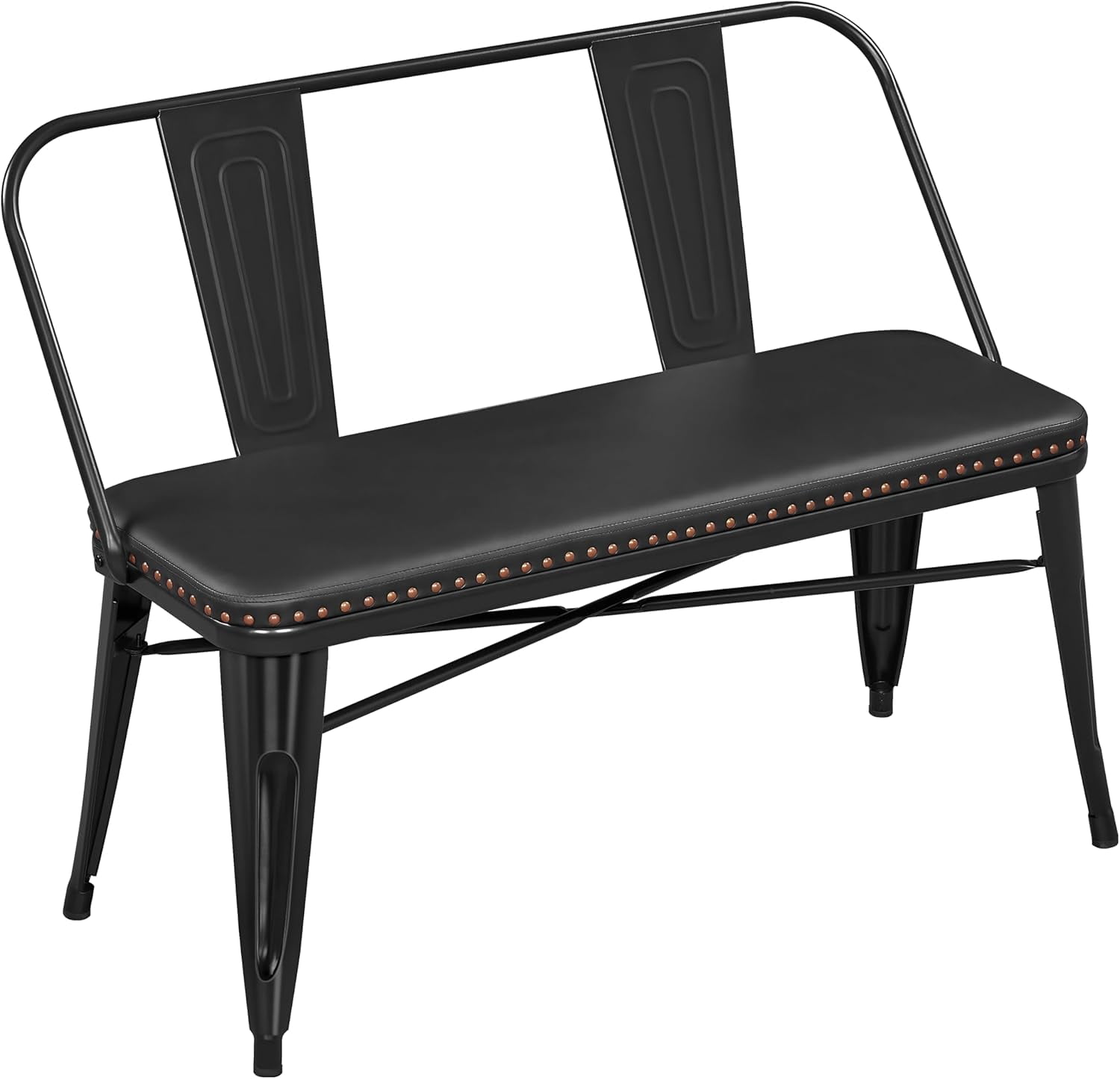 DOPIUY Dining Bench Farmhouse Metal Kitchen Chair Upholstered Dining ...