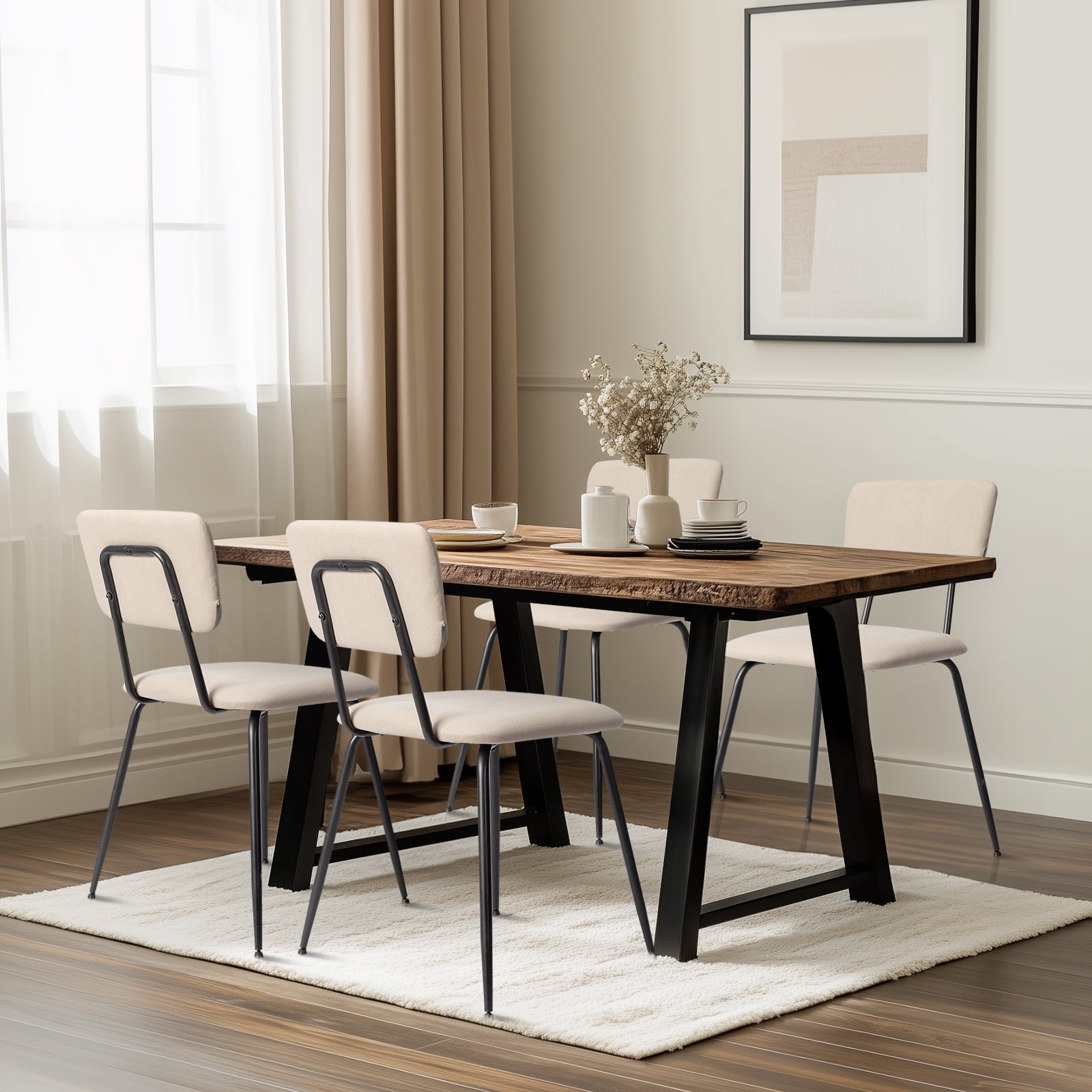 DOPIUY Dining Chairs Set of 4, Modern Fabric Dining Room Chair, Kitchen ...