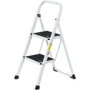 ZenStyle 4 Step Ladder, Folding Steel Step Stool, Rubber-Gripped Steps ...