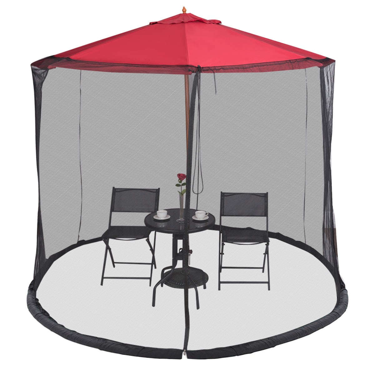 DOPIUY Patio Umbrella Mosquito Net, 9/10 Ft Outdoor Canopy Screen Mesh ...